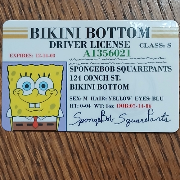 Other | 4 Spongebob Driver License Id Laminated Card Cartoon Tv Show ...